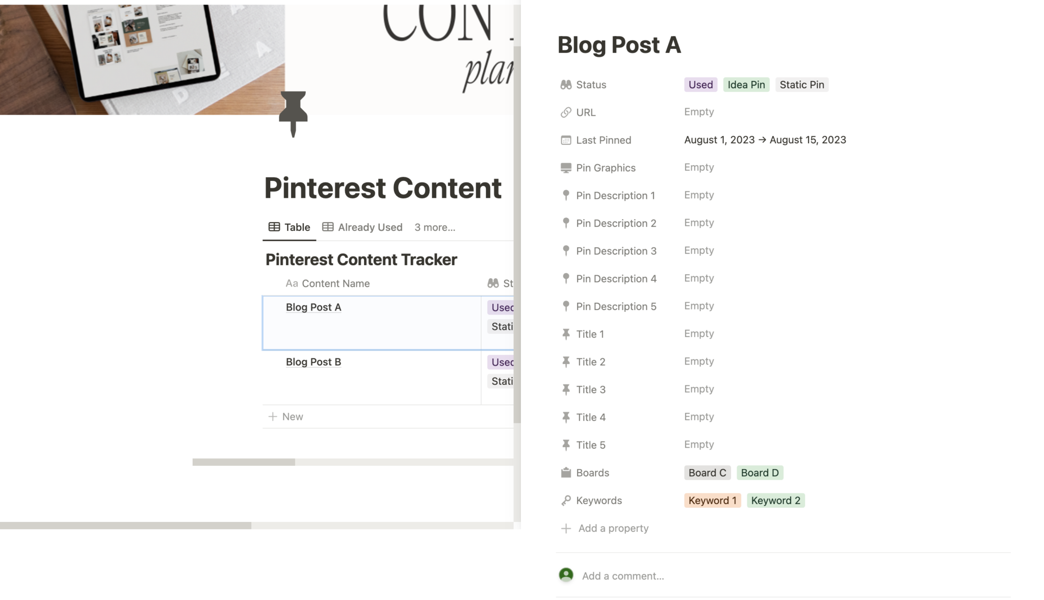 How I Use a Notion Dashboard to Plan Pinterest Content ...